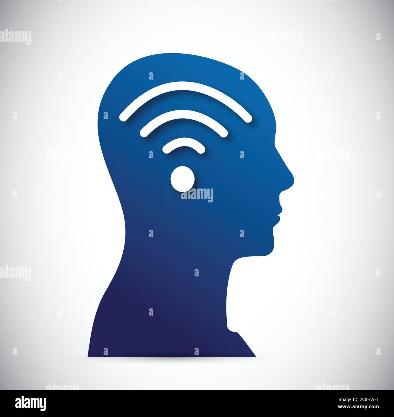 Head and wifi signal illustration design over a white background Stock ...