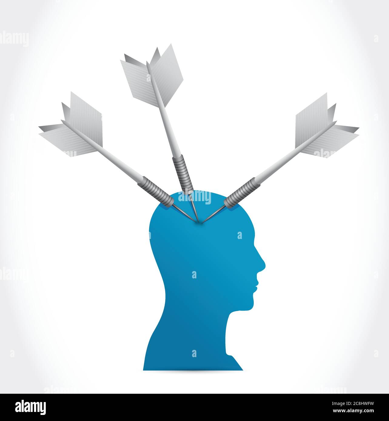 Head and darts illustration design over a white background Stock Vector ...
