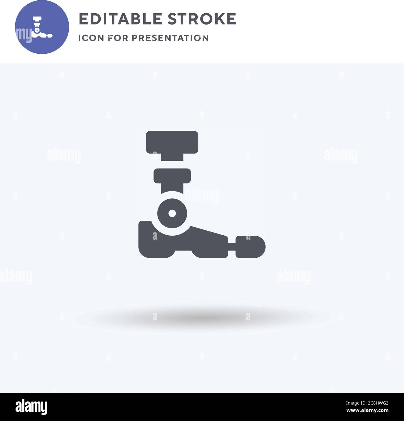 Robot Leg icon vector, filled flat sign, solid pictogram isolated on ...