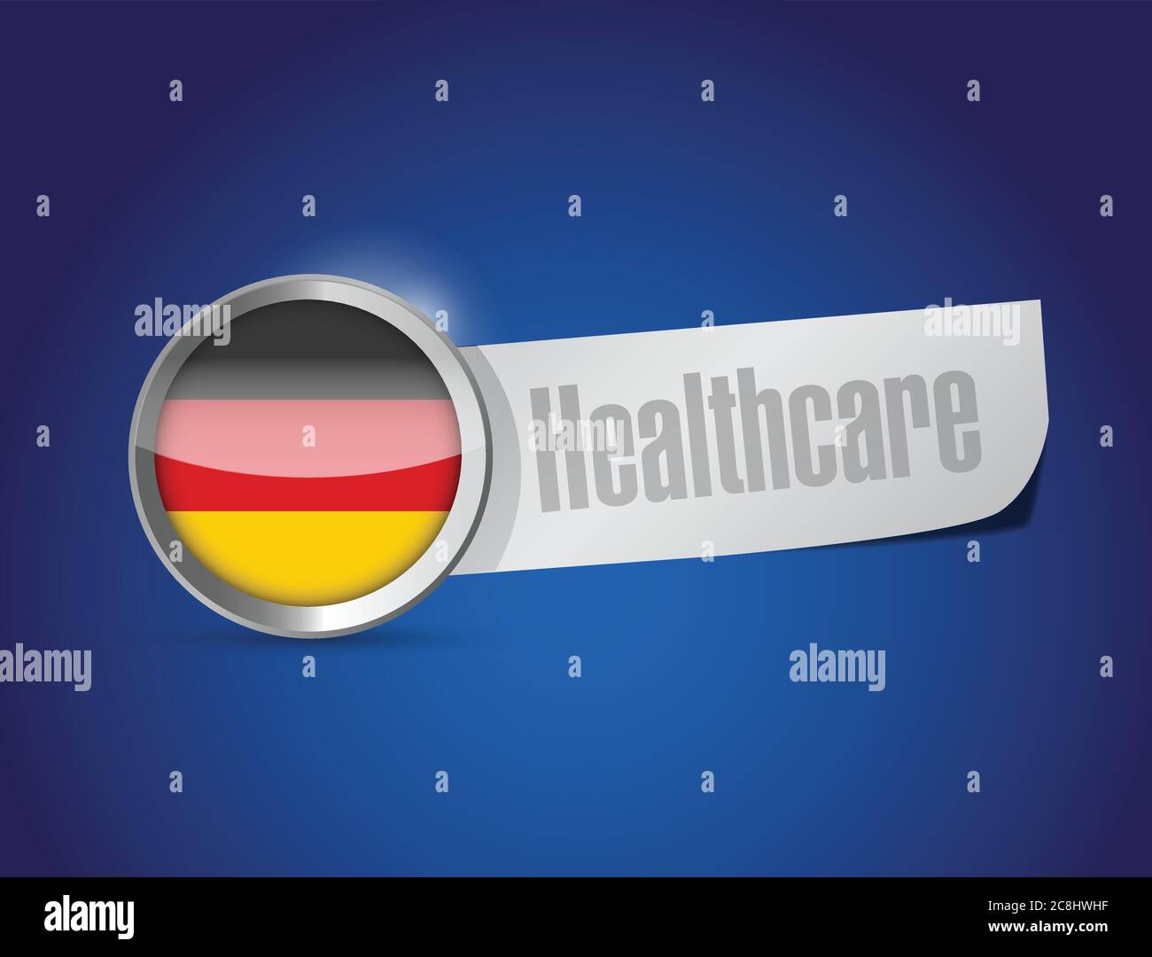 German healthcare sign illustration design over a blue background Stock ...