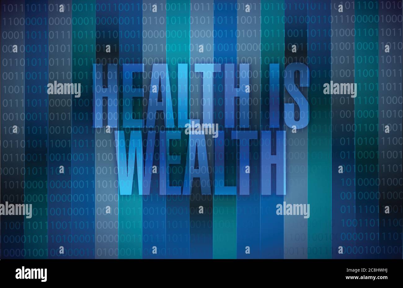 Health is wealth illustration design over a binary background Stock ...
