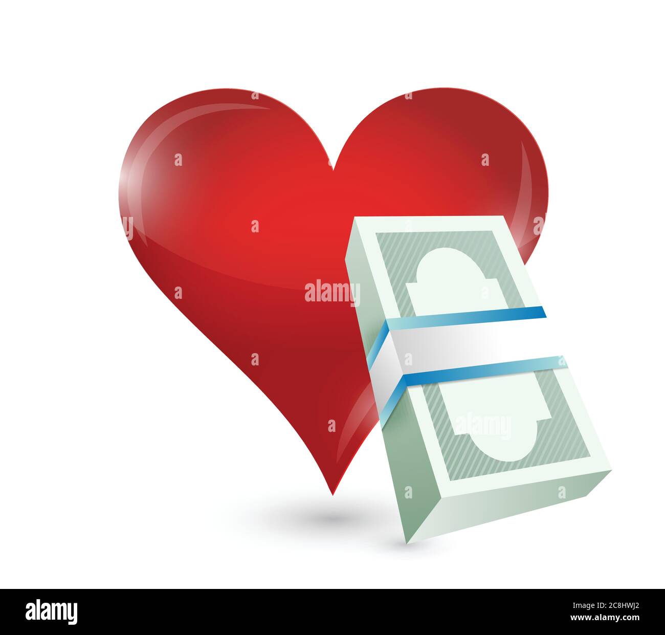 Money heart illustration design over a white background Stock Vector ...