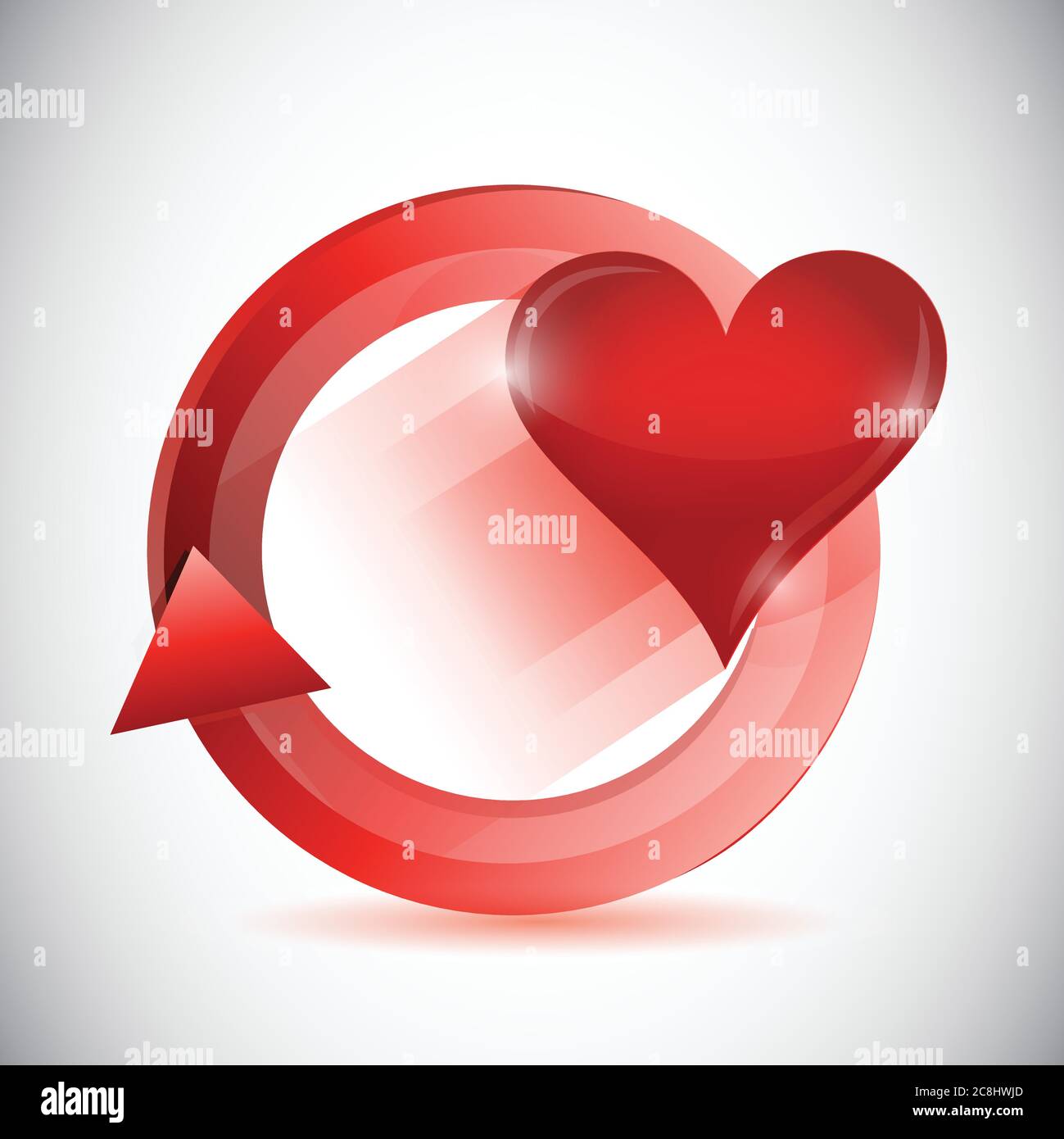 Heart inside a cycle illustration design over a white background Stock ...