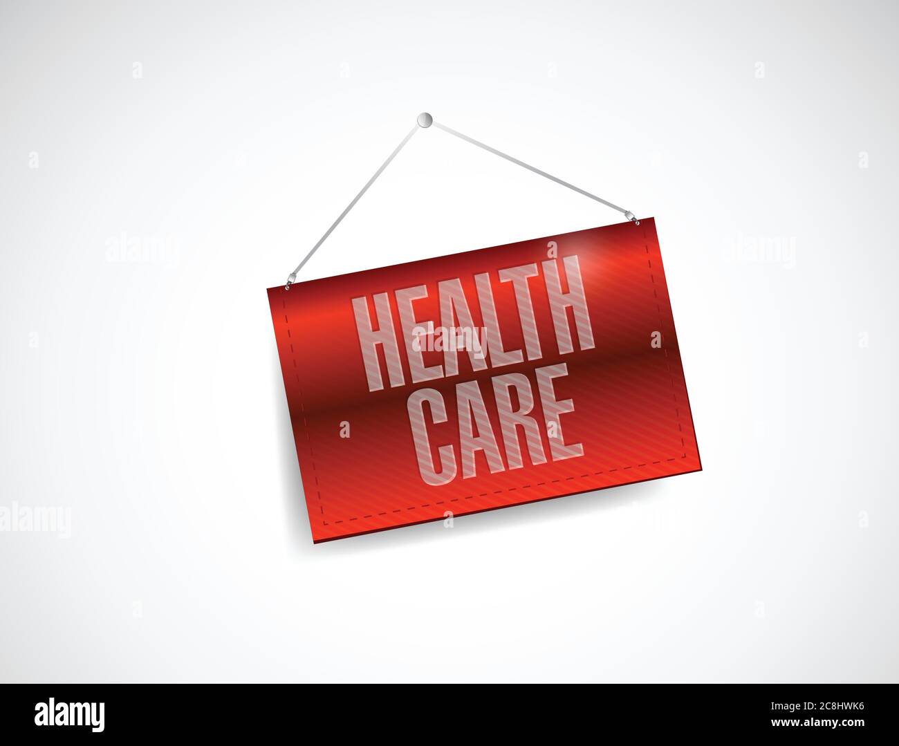 Health care hanging sign illustration design over a white background ...
