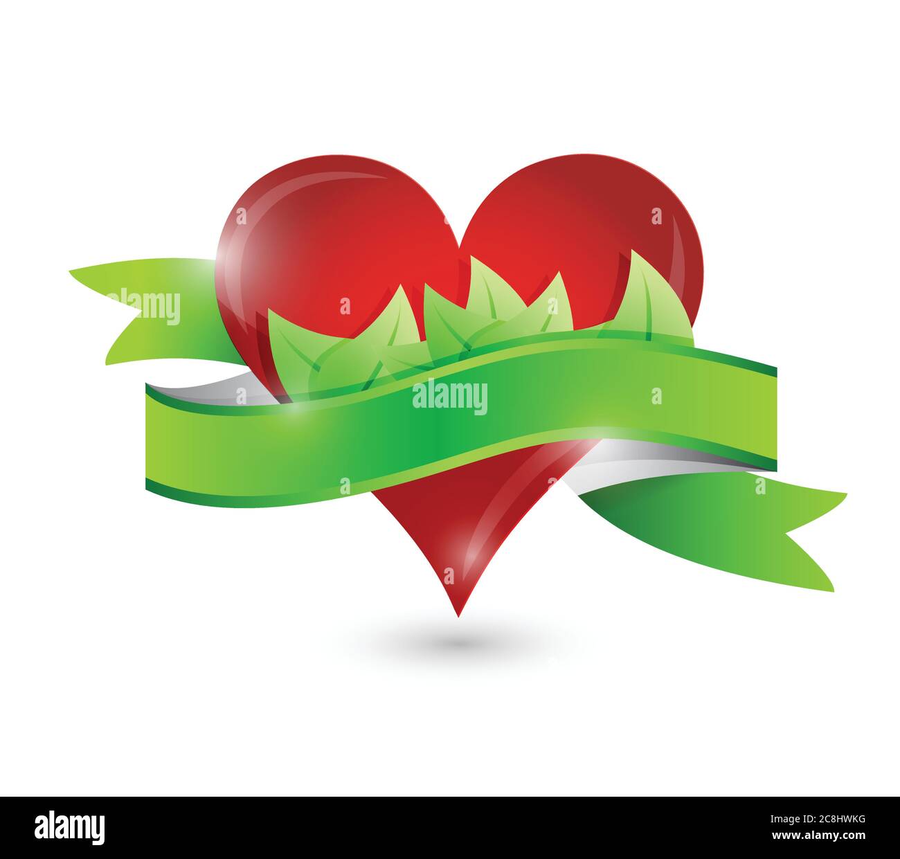 Eco natural heart illustration design over a white background Stock ...