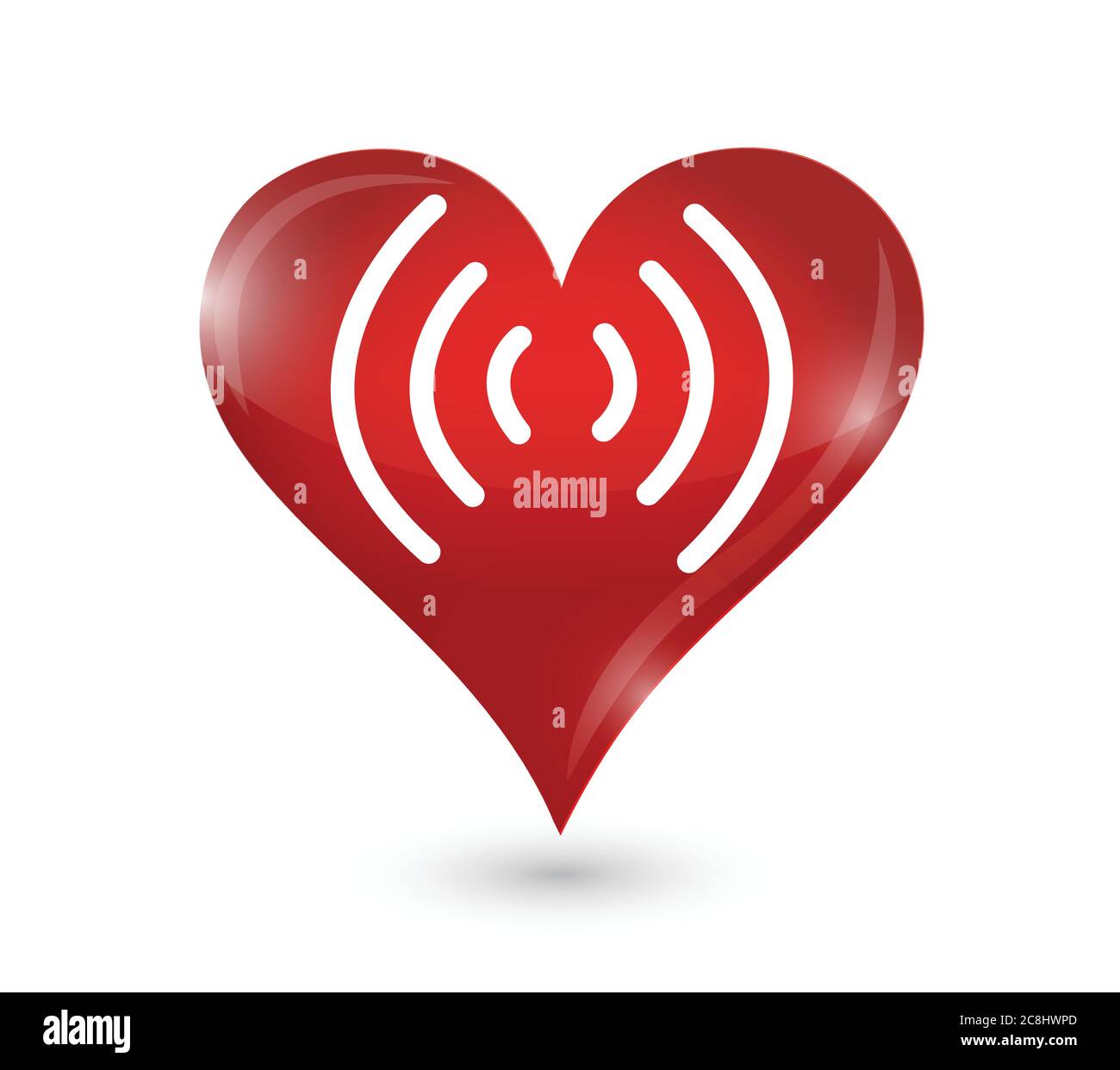 Heart pulse illustration design over a white background Stock Vector ...