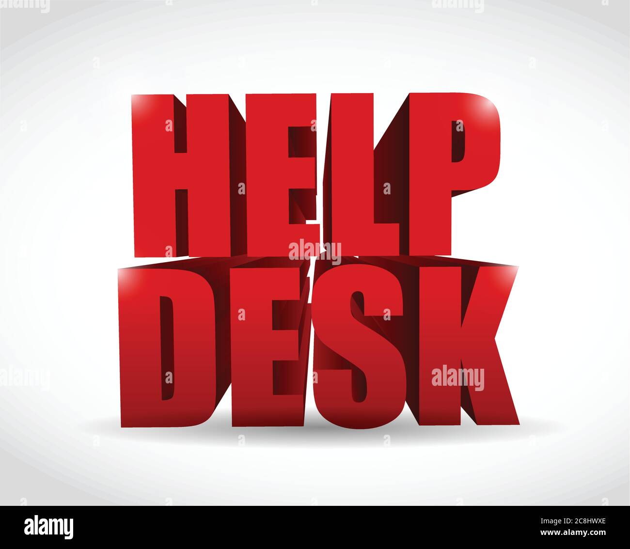 Red help desk sign illustration design over a white background Stock ...