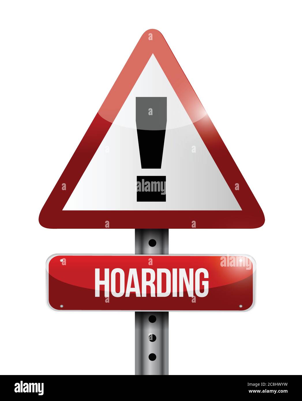 Hoarding warning sign illustration design over a white background Stock ...