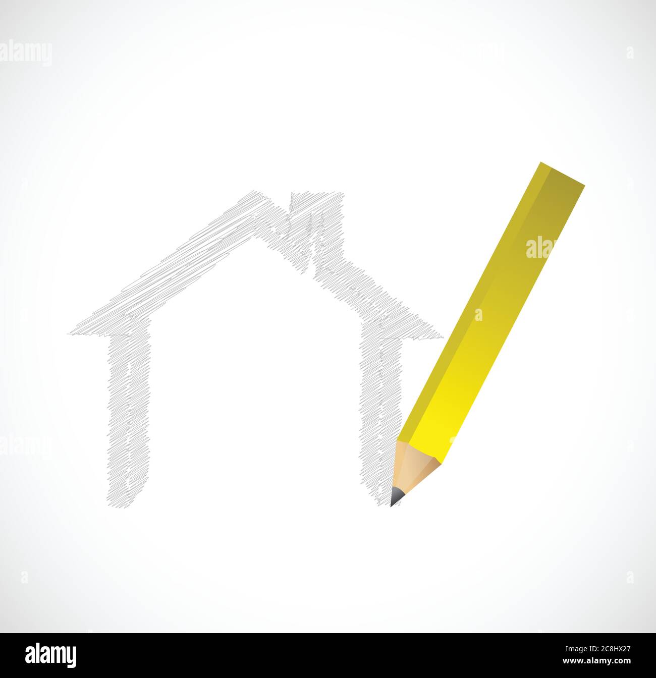 Drawing a house illustration design over a white background Stock ...