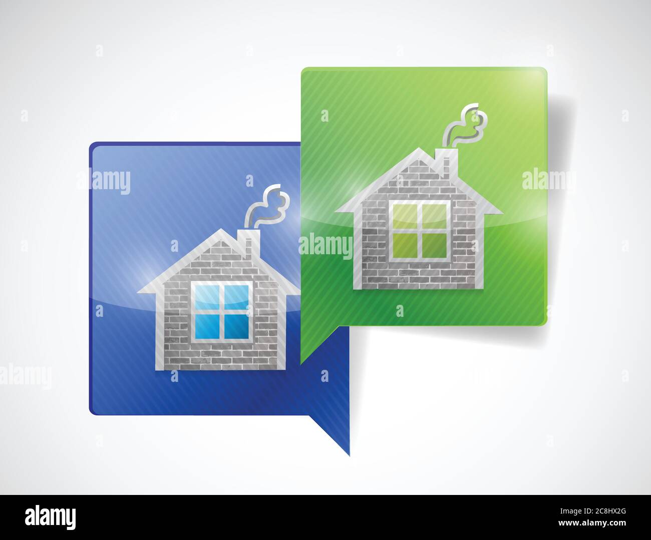 Real estate home message communication concept. illustration design ...
