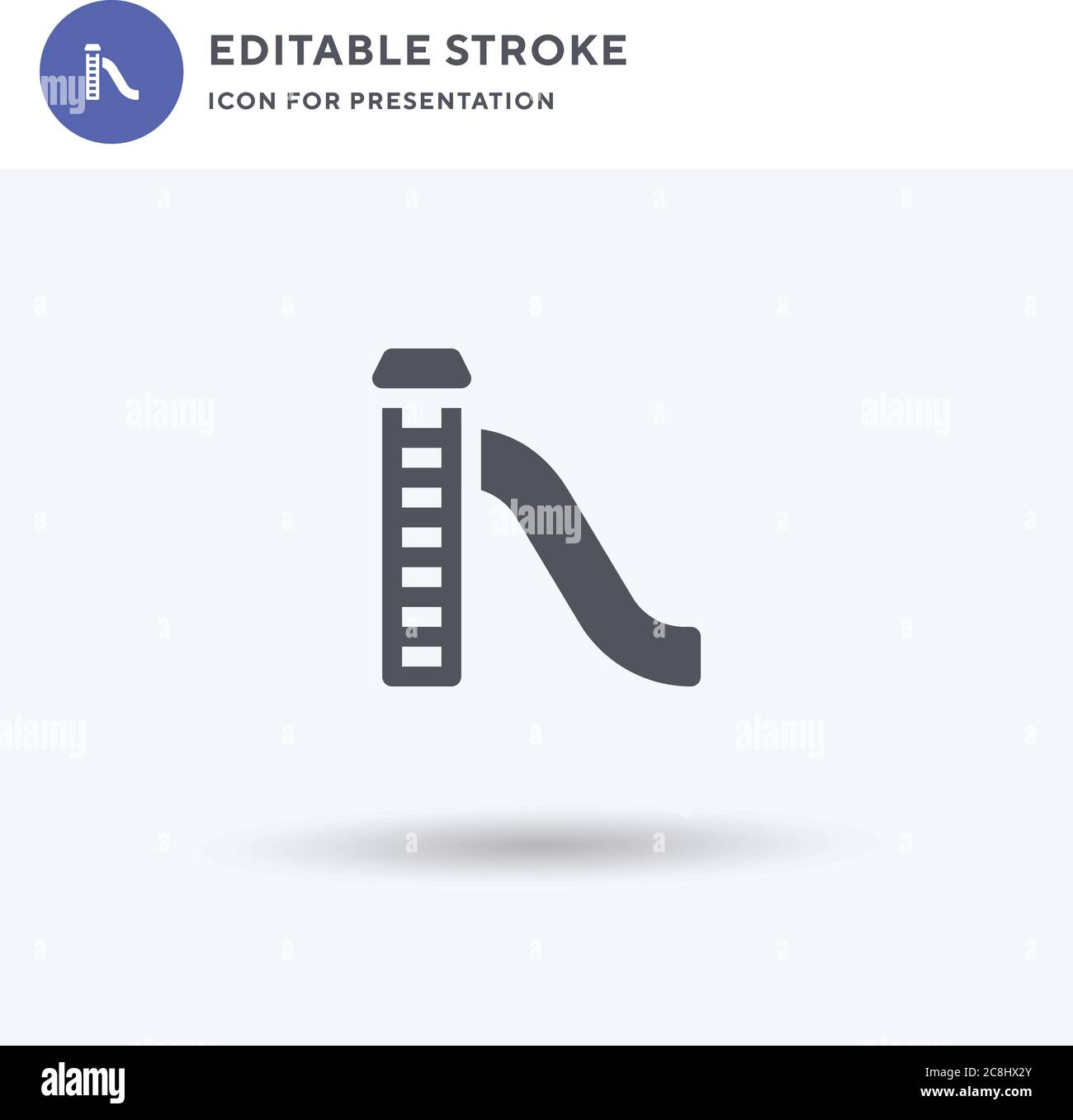 Slide icon vector, filled flat sign, solid pictogram isolated on white ...