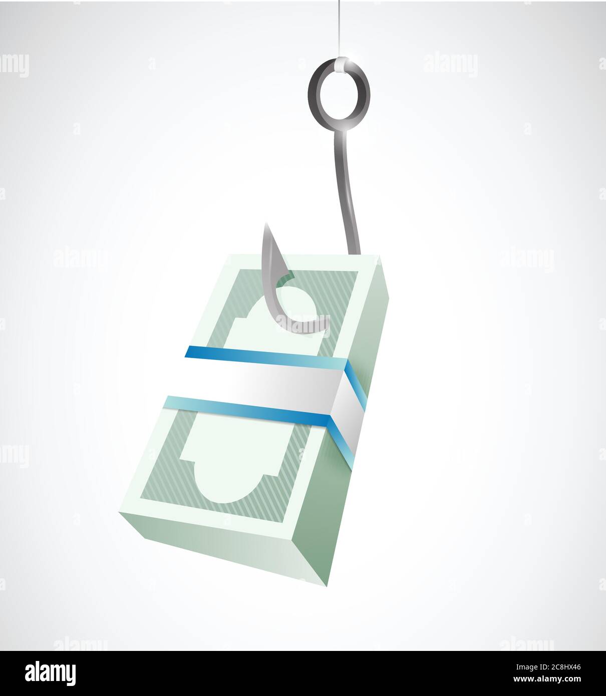 Fishing for money. concept illustration design over a white background ...