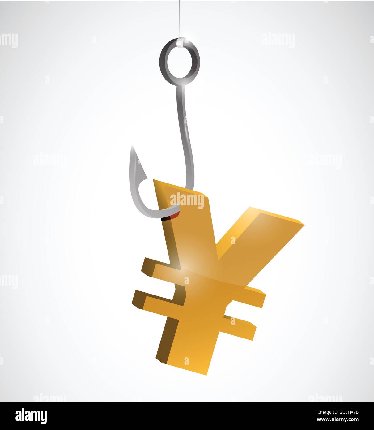 Fishing for currency. yen illustration design over a white background ...