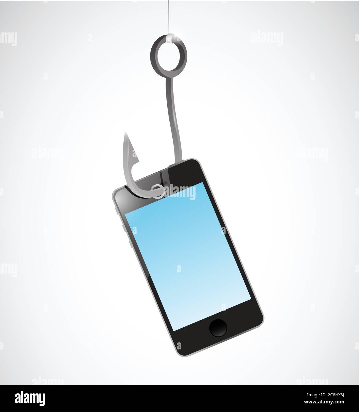 Fishing a phone illustration design over a white background Stock ...