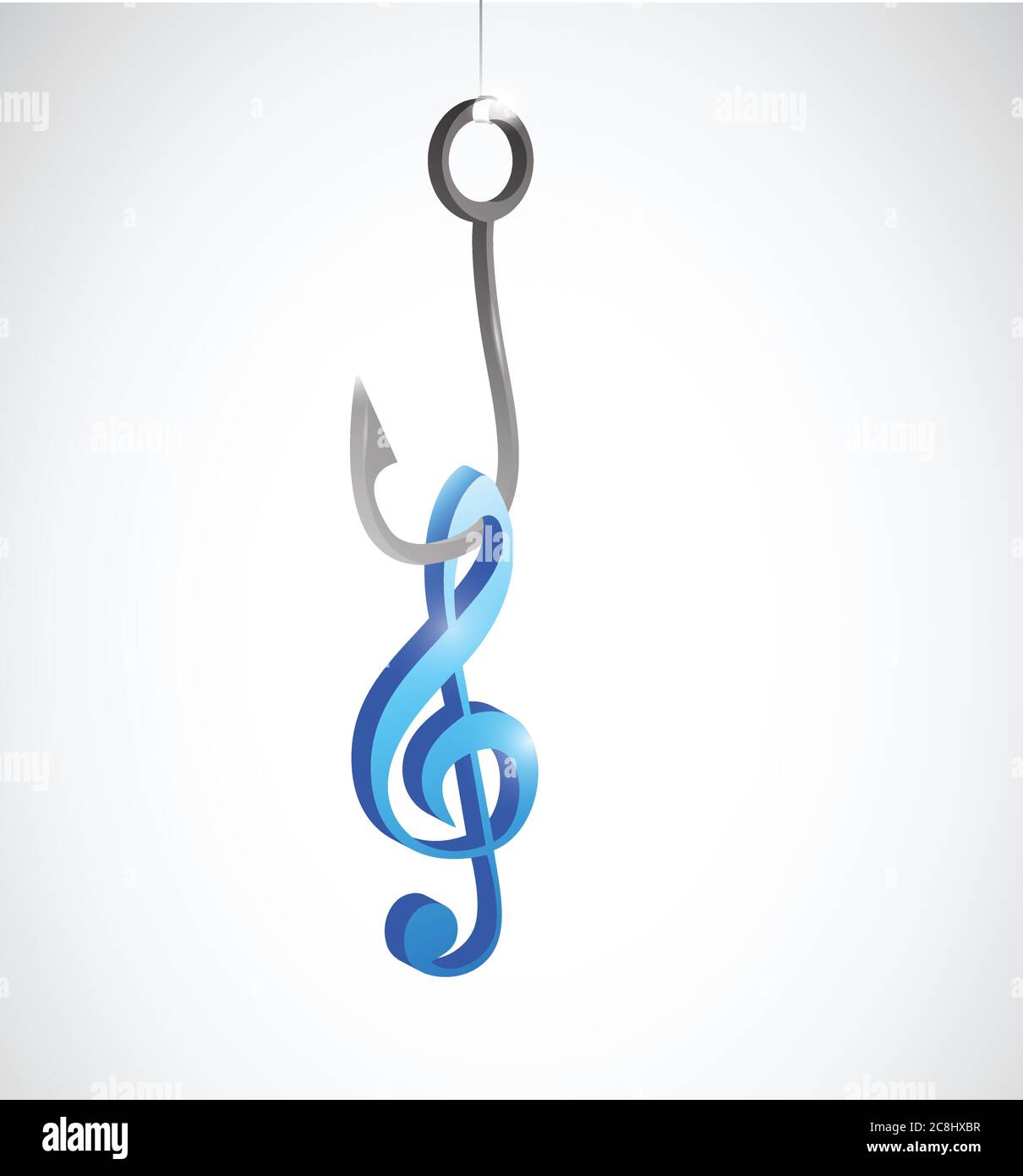 Hook and music note illustration design over a white background Stock ...