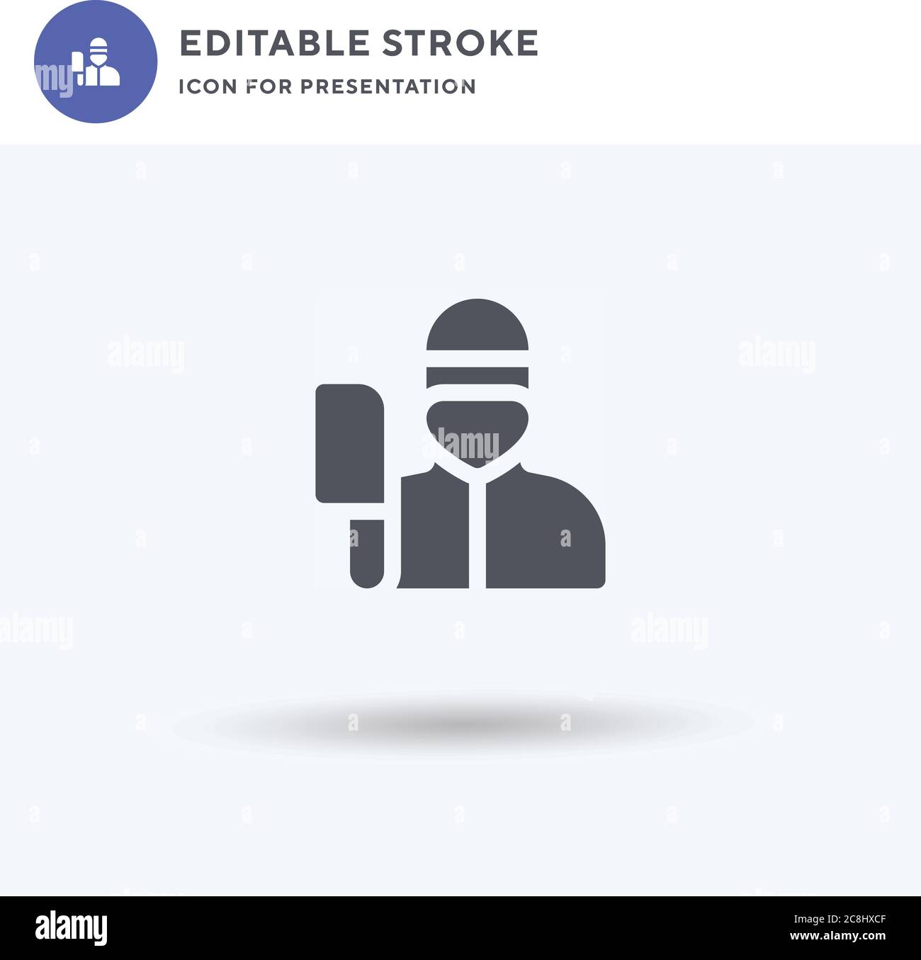 Butcher icon vector, filled flat sign, solid pictogram isolated on ...