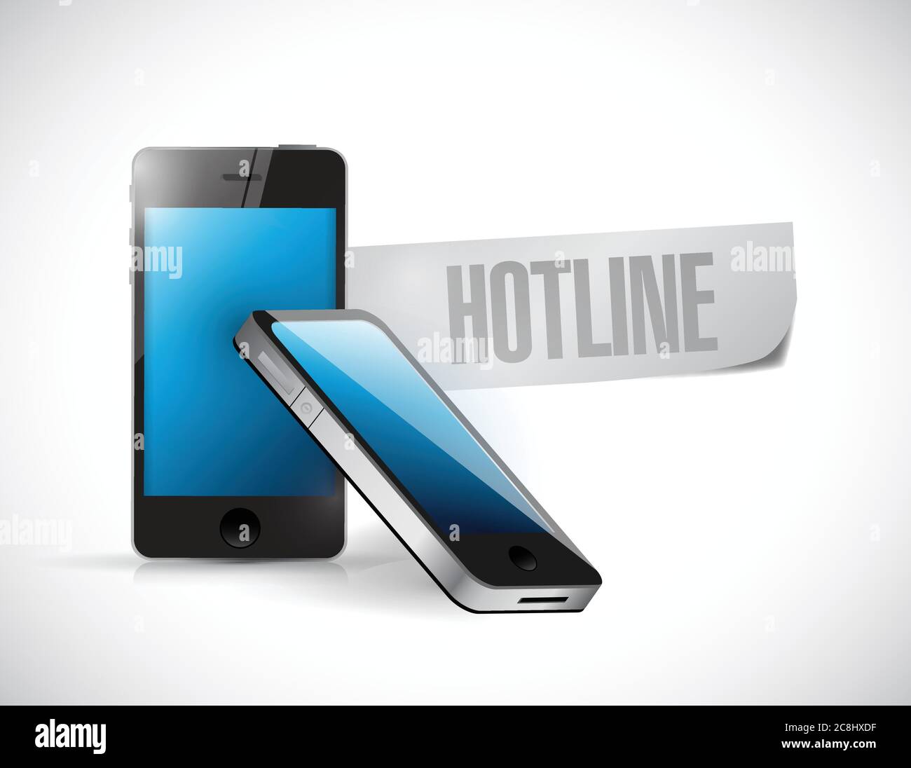 Hotline phone message illustration design over a white background Stock ...