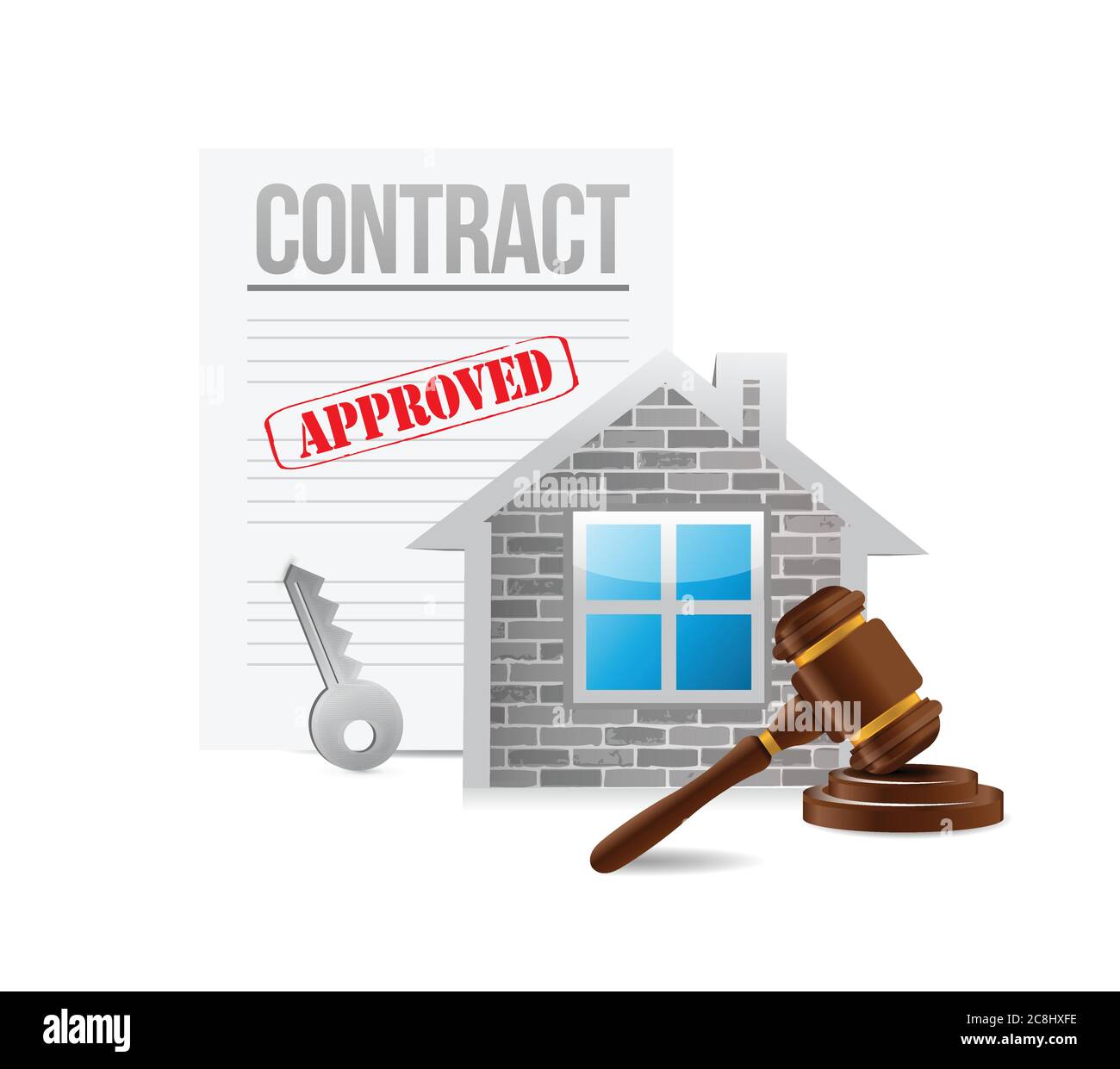Business real estate contract. illustration design over a white ...