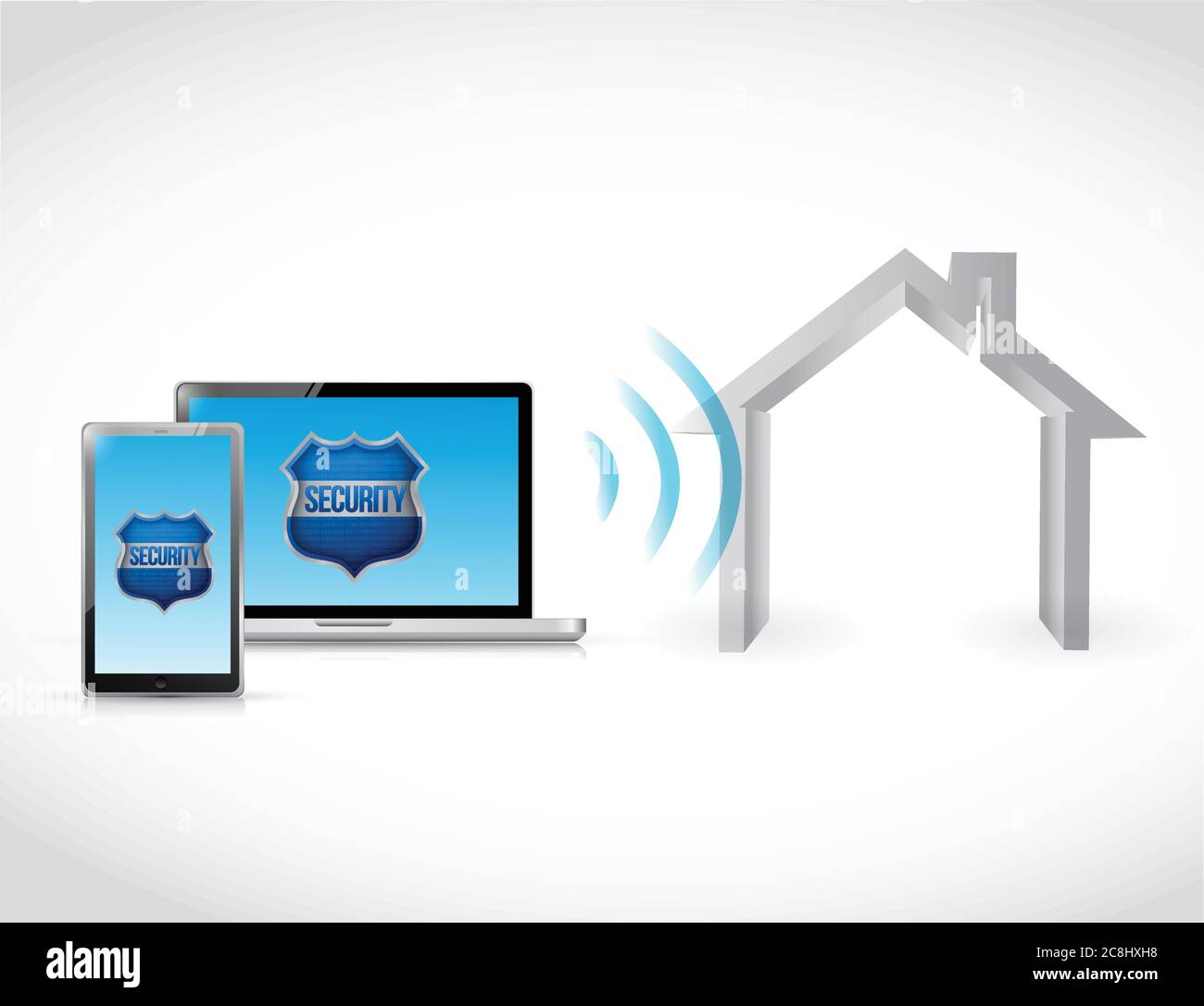 Computer home security software illustration design over a white ...