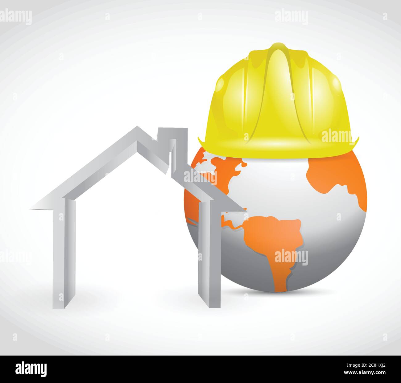 Global home building construction. illustration design over a white ...
