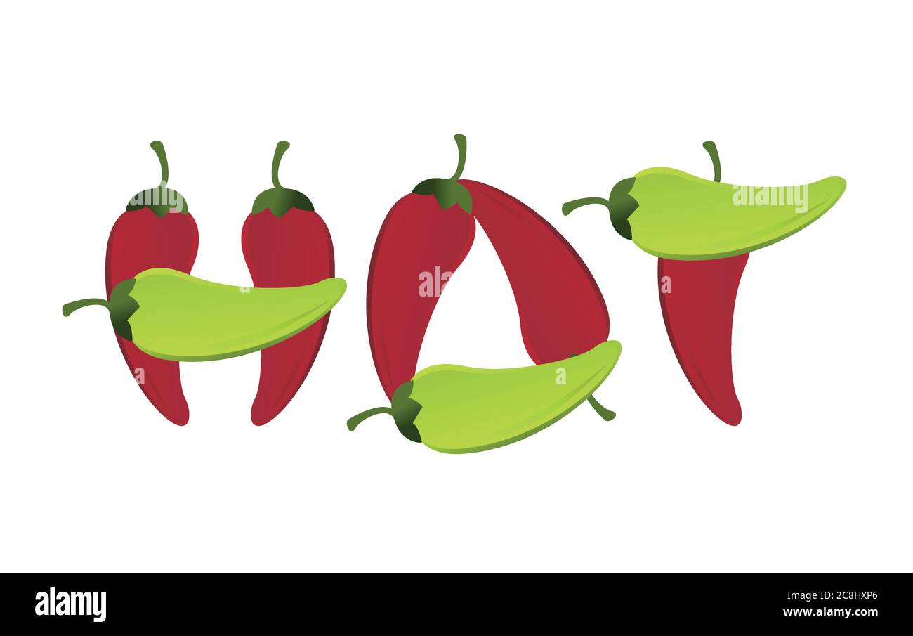 Hot peppers text sign illustration design over a white background Stock ...