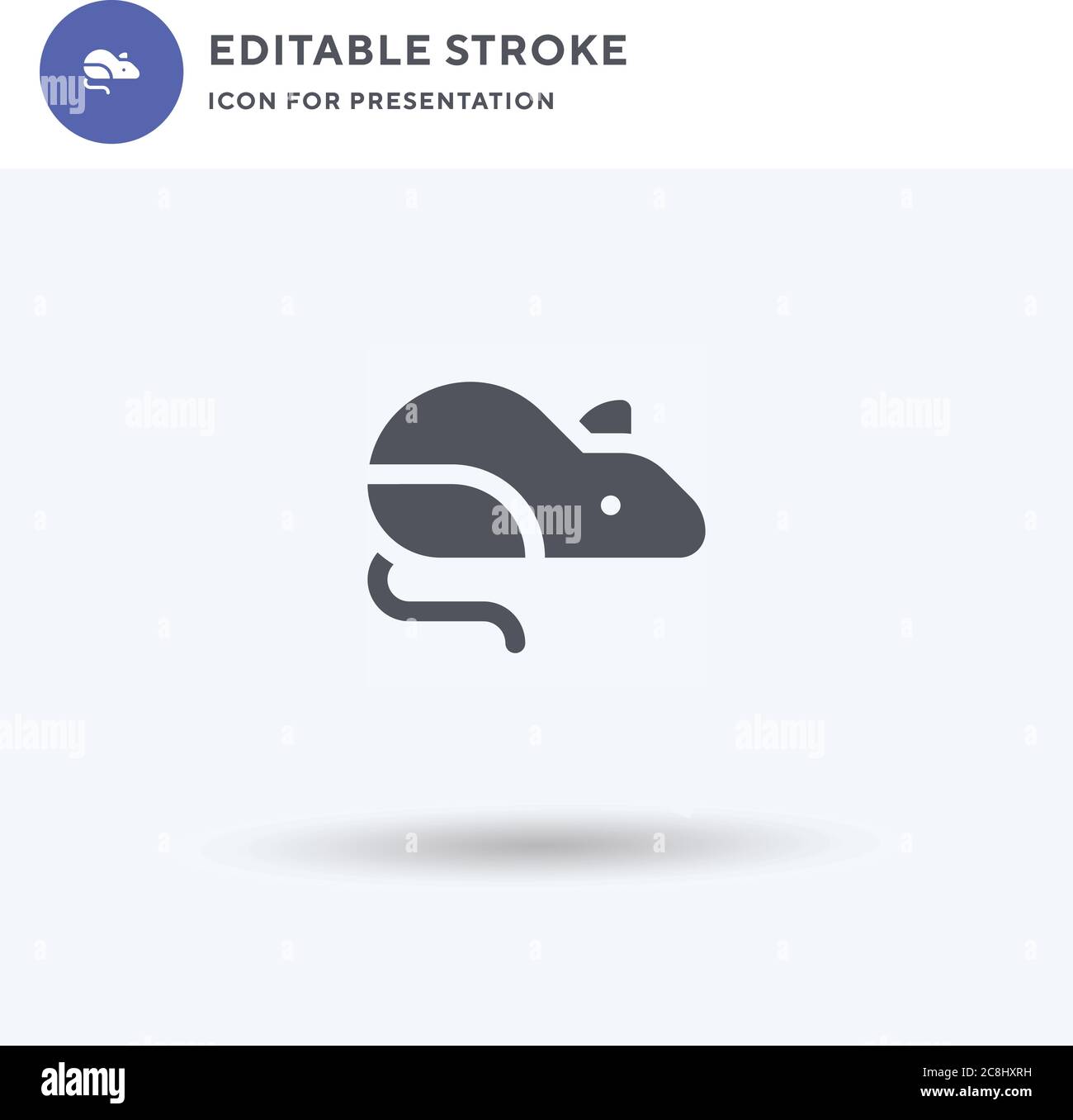 Rat icon vector, filled flat sign, solid pictogram isolated on white ...