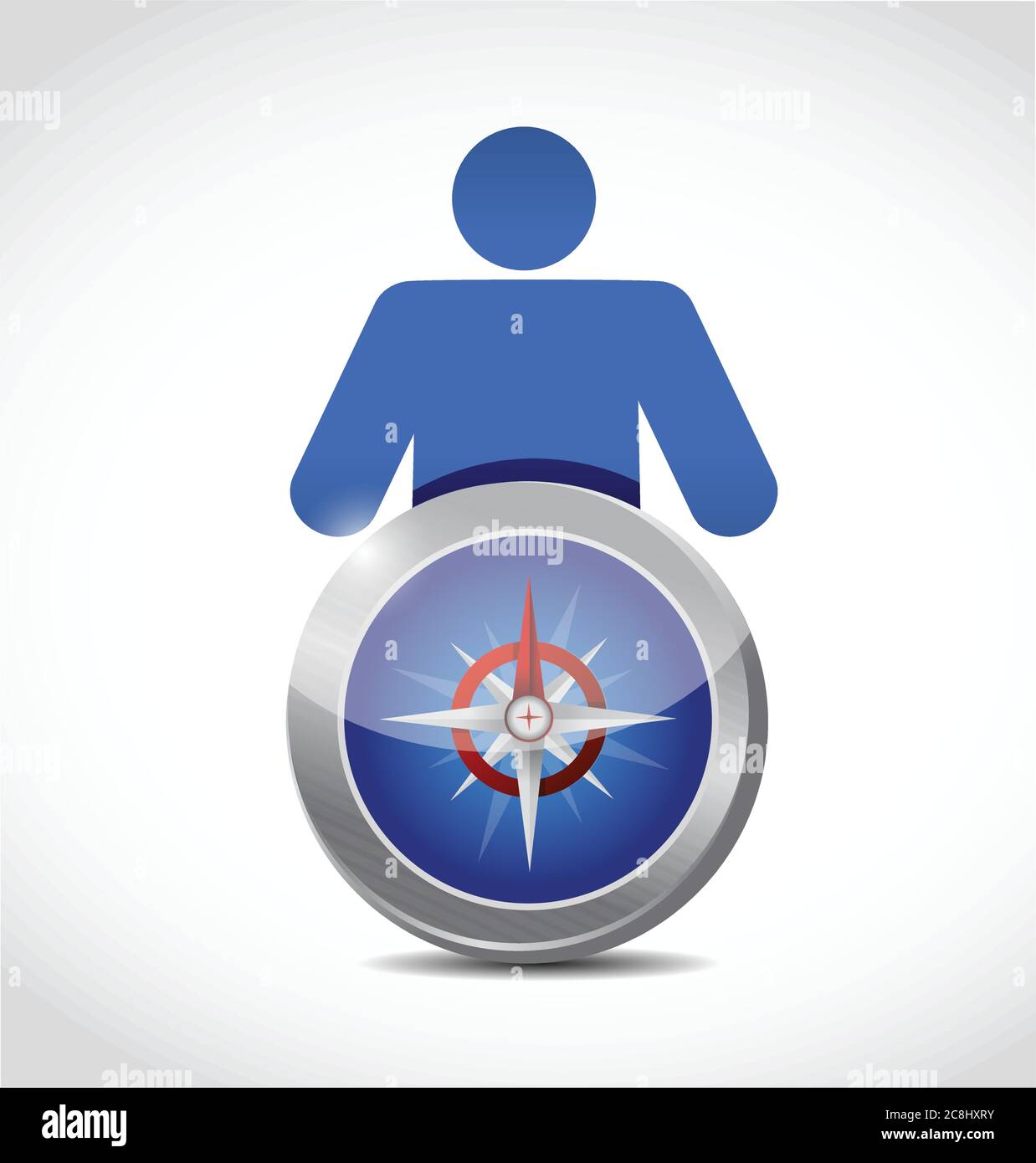 Compass to avatar illustration design over a white background Stock ...