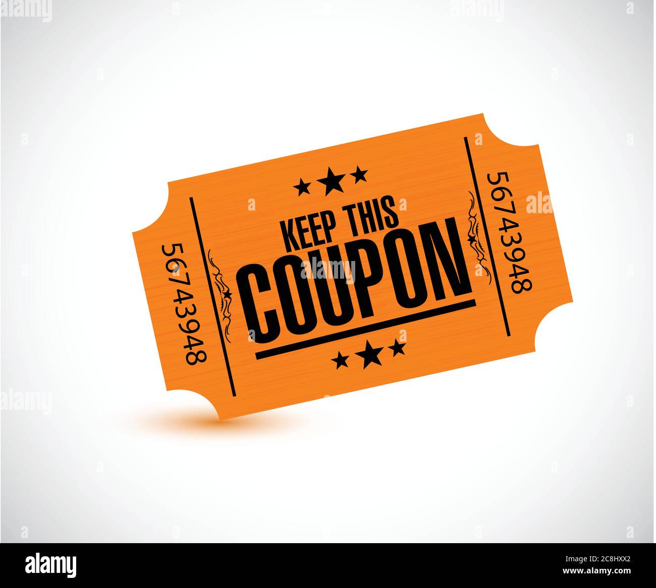 Keep this coupon. orange ticket illustration design over a white ...