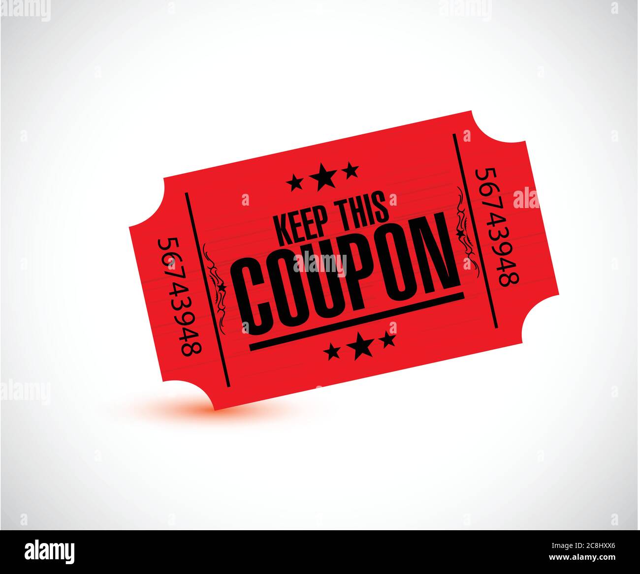 Keep this coupon. red ticket illustration design over a white ...