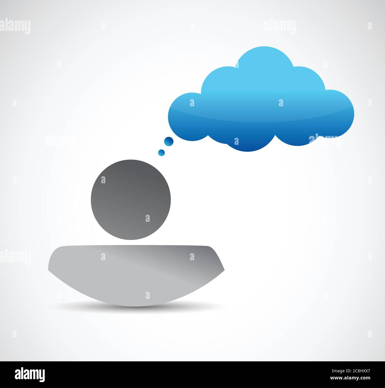 Avatar thinking bubble illustration design over a white background ...