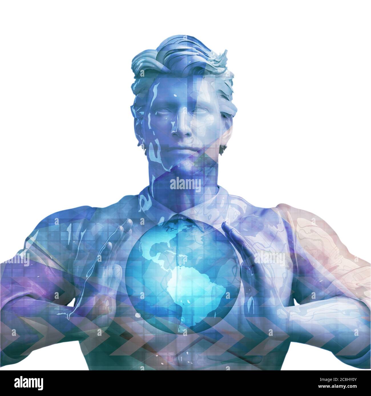 Global Business Management with Professional Holding Globe Stock Photo ...