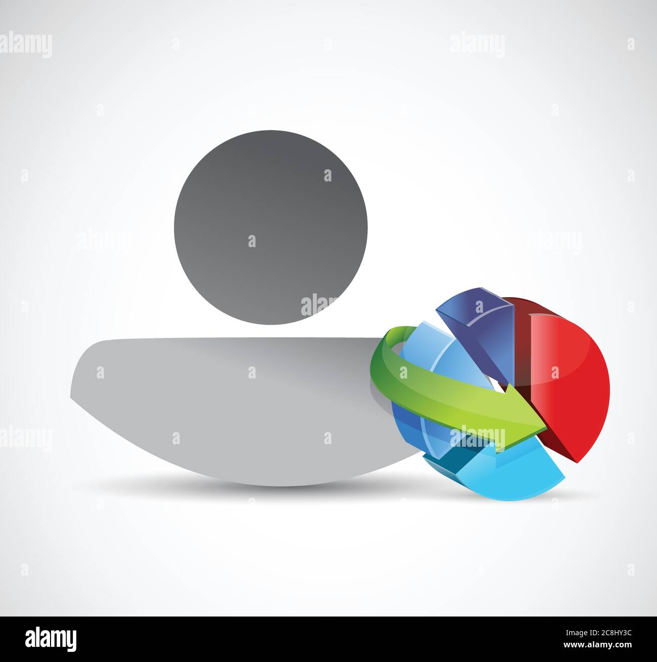 Avatar and pie chart illustration design over a white background Stock ...
