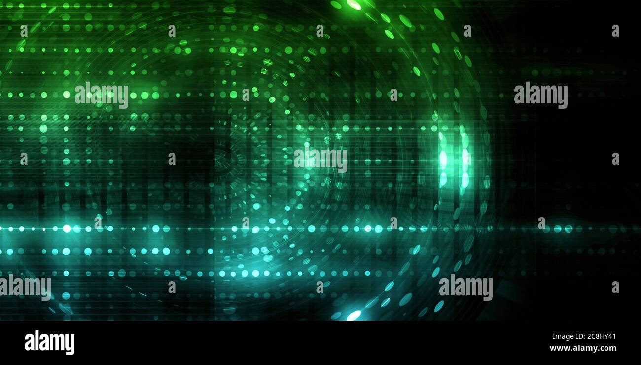 Technology Network with Circuit Board Data Flow Stock Photo - Alamy