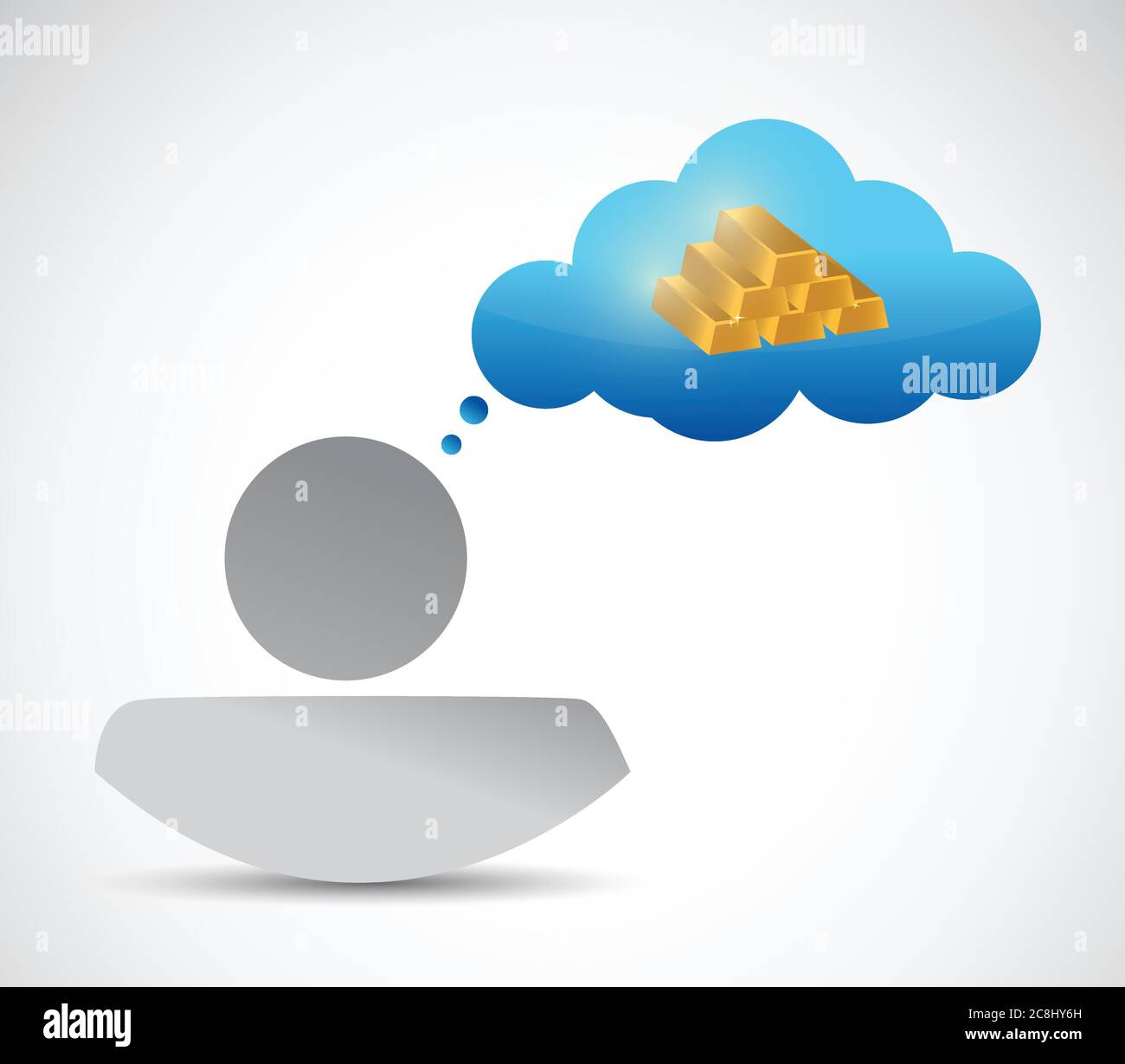 Avatar and and gold in cloud illustration design over a white ...
