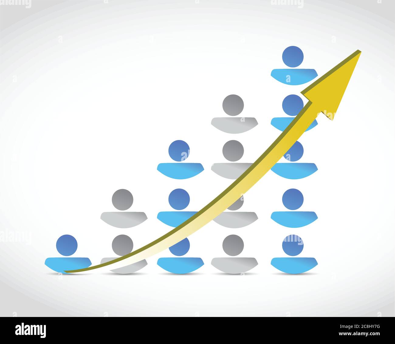 People success business graph illustration design over a white ...