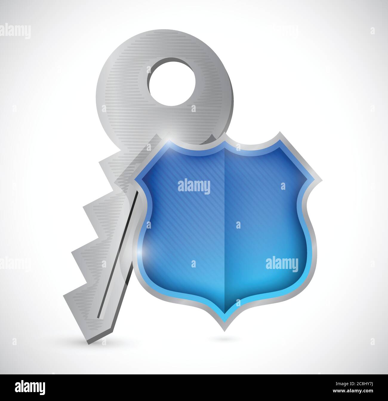 Key and security shield illustration design over a white background ...