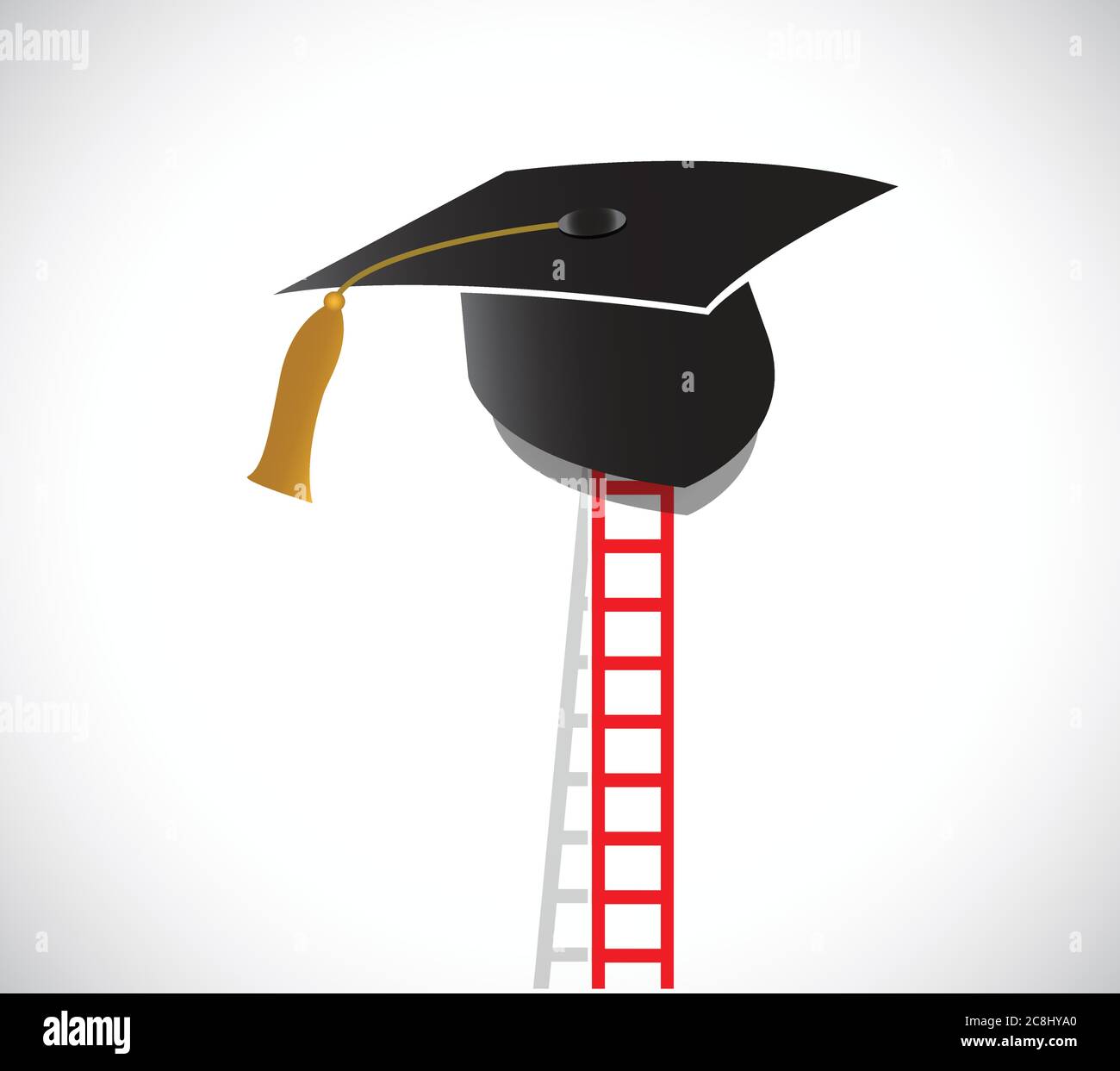 Ladder to graduation. illustration design over a white background Stock ...