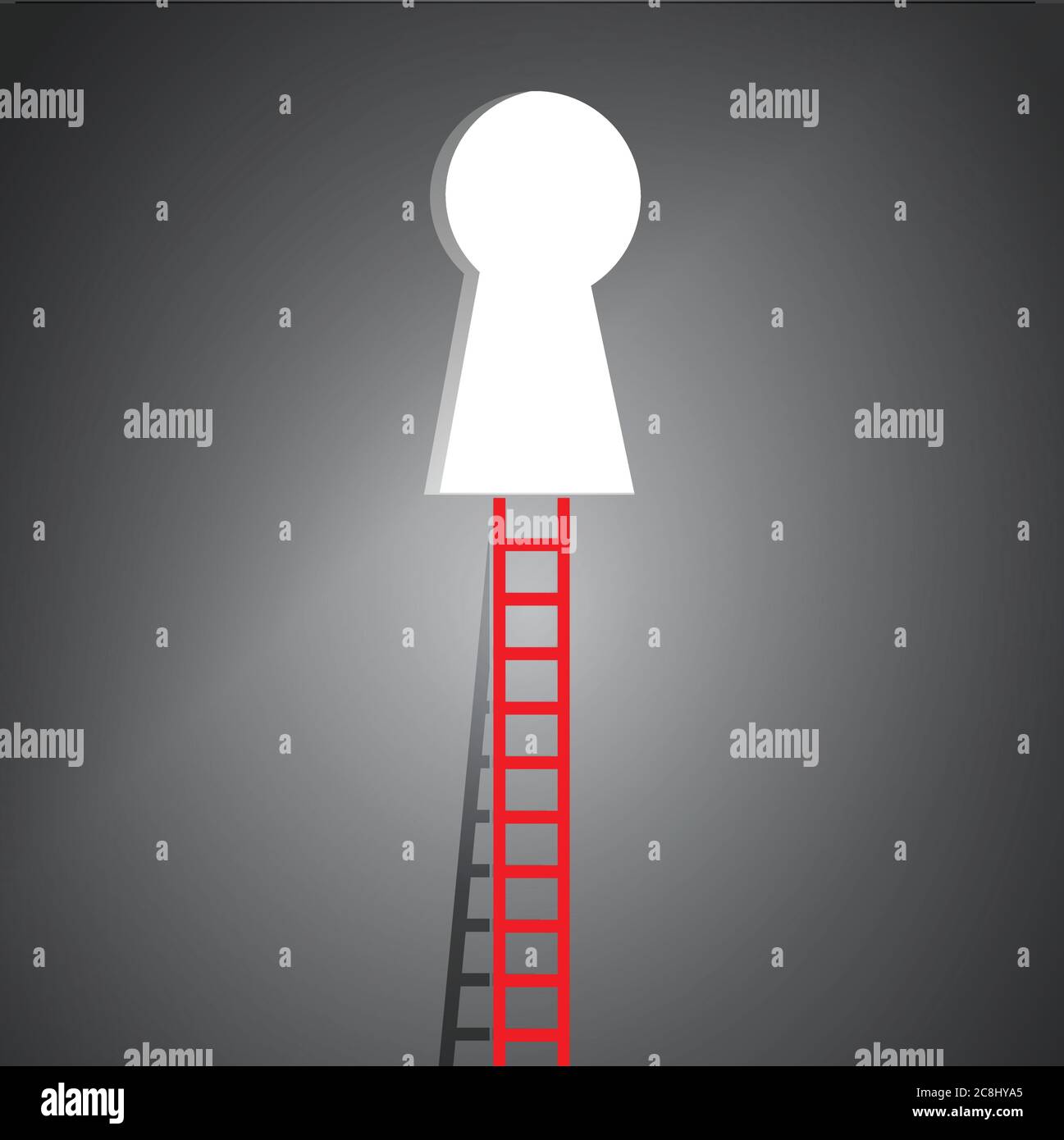 Ladder to key hole illustration design over a white background Stock ...