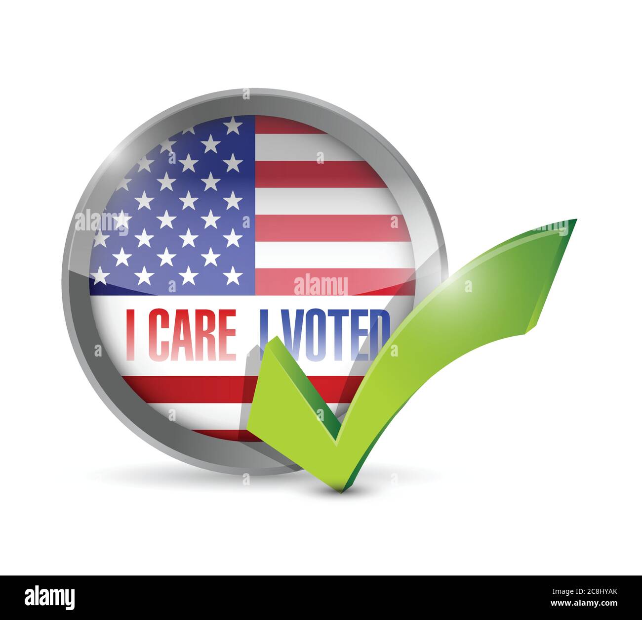 I care I voted seal button illustration design over a white background ...