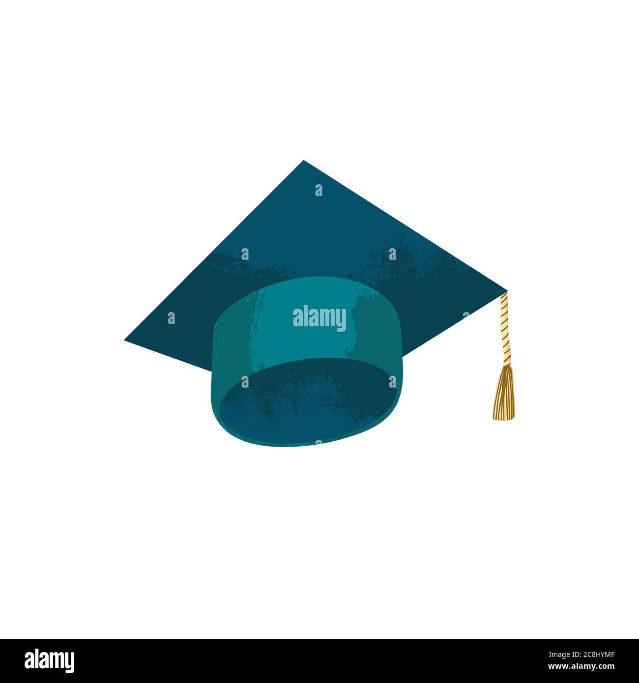 Graduation cap. Academic hat with tassel. Vector illustration in flat ...