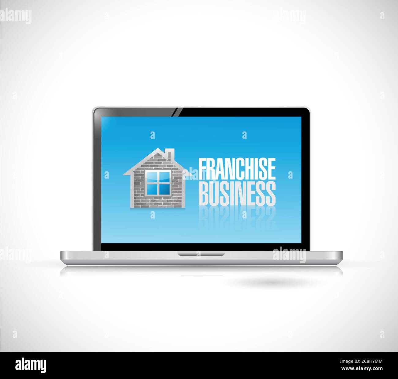 Business franchise computer sign illustration design over a white ...