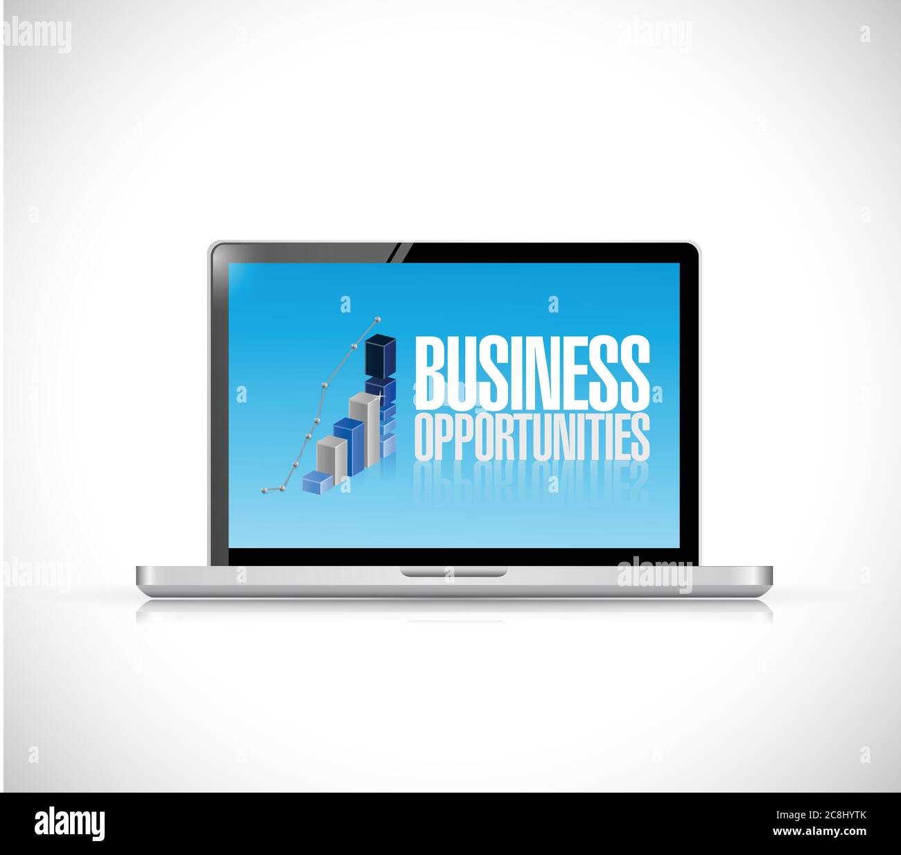 Business opportunities computer illustration design over a white ...
