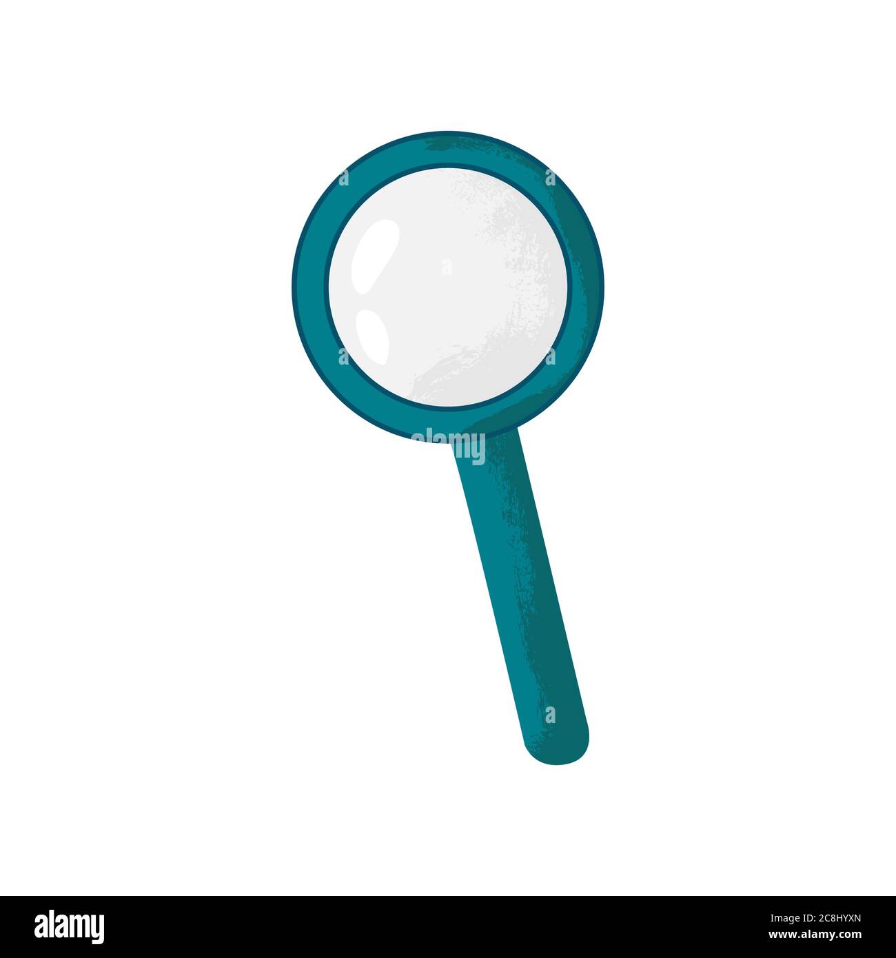 Loupe in cartoons flat design with texture. Magnifying glass for ...