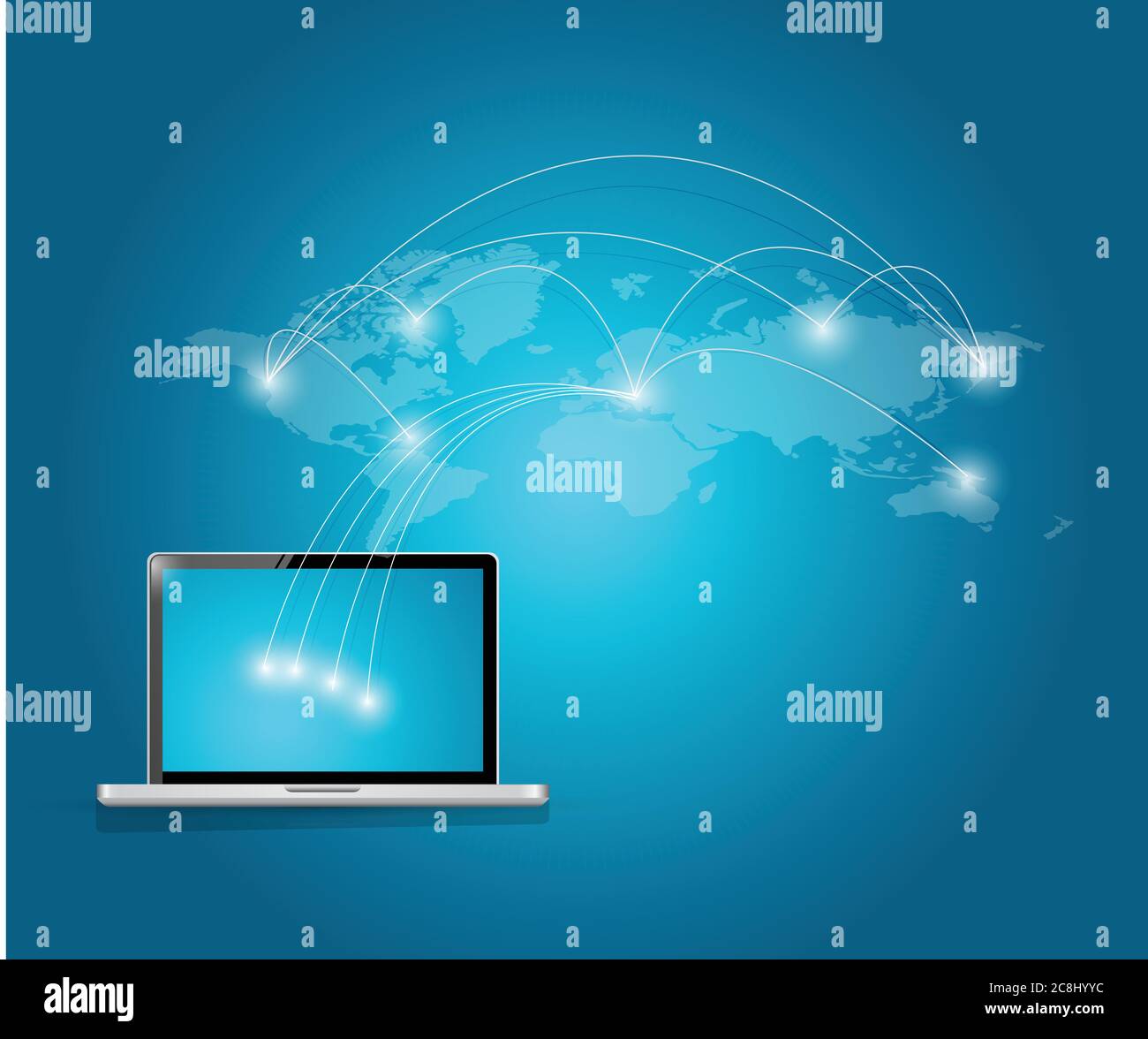 Collaboration computer screen map Stock Vector Images - Alamy