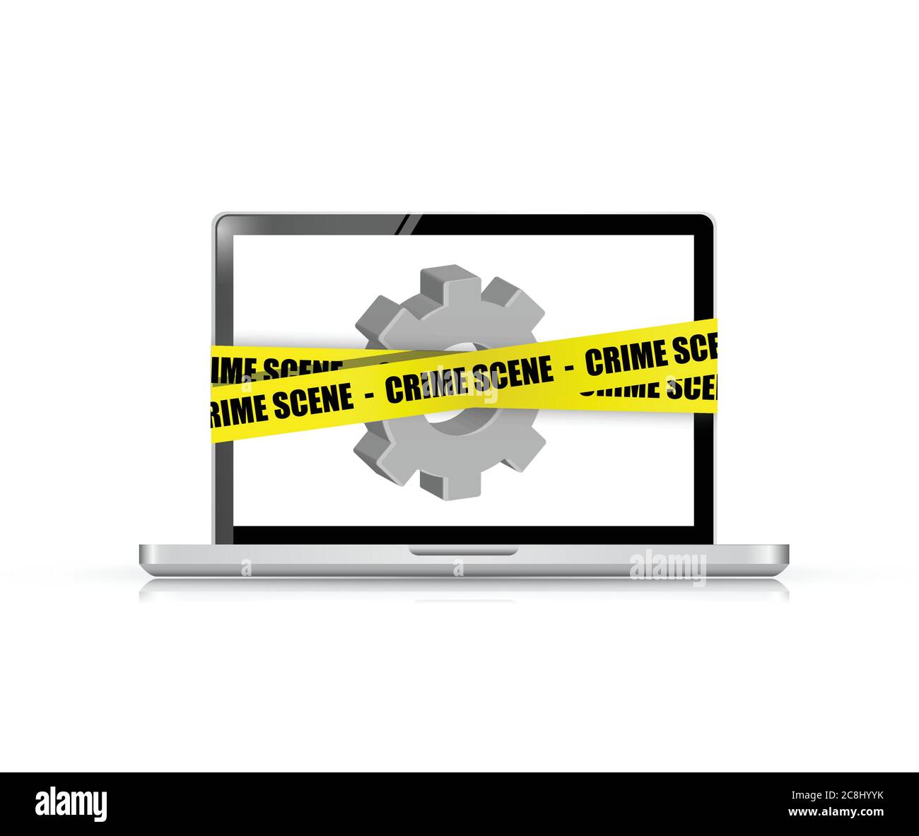 Online crime scene concept illustration design over a white background ...