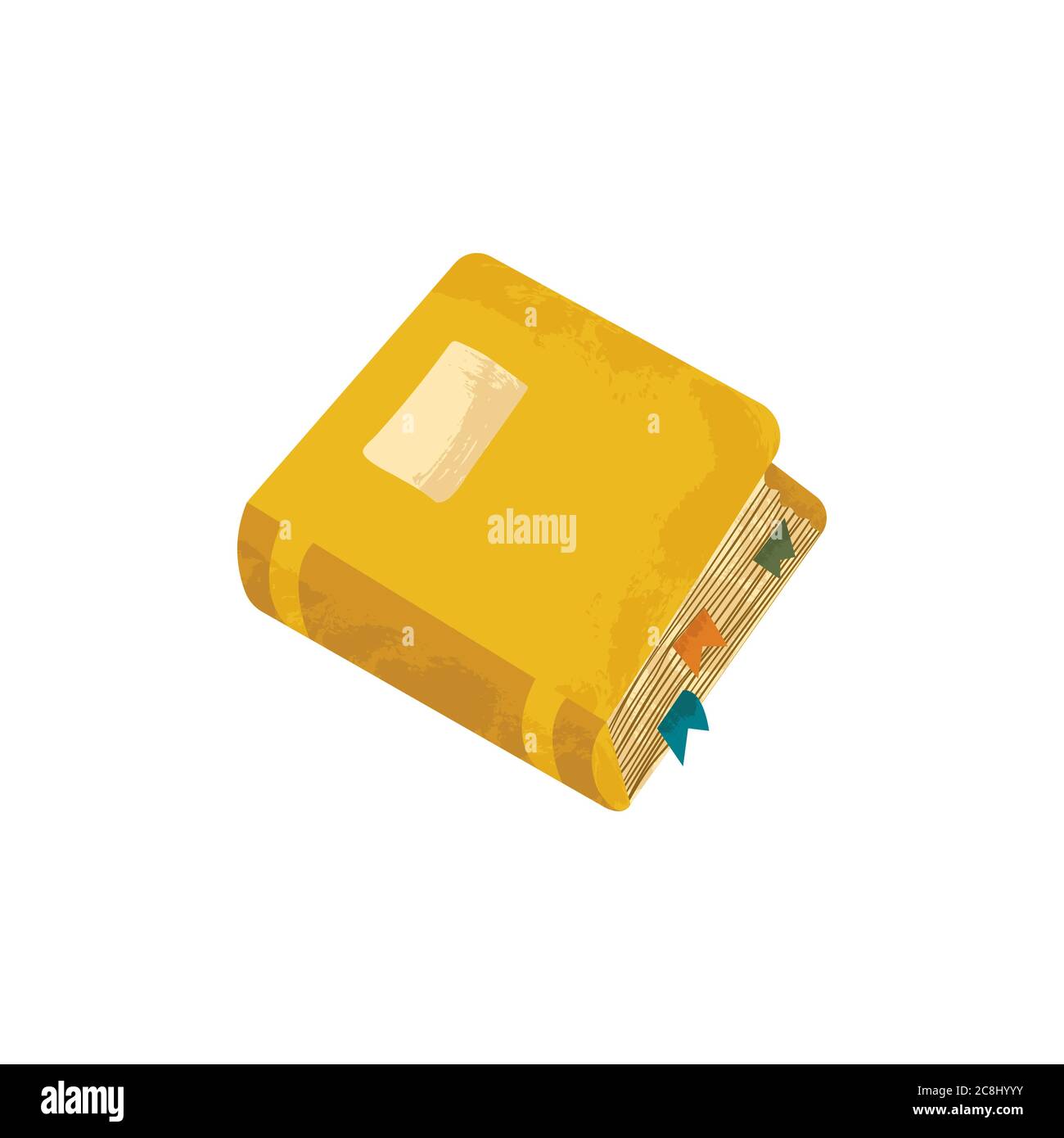 Yellow book vector illustration in flat cartoons style. Yellow planner ...