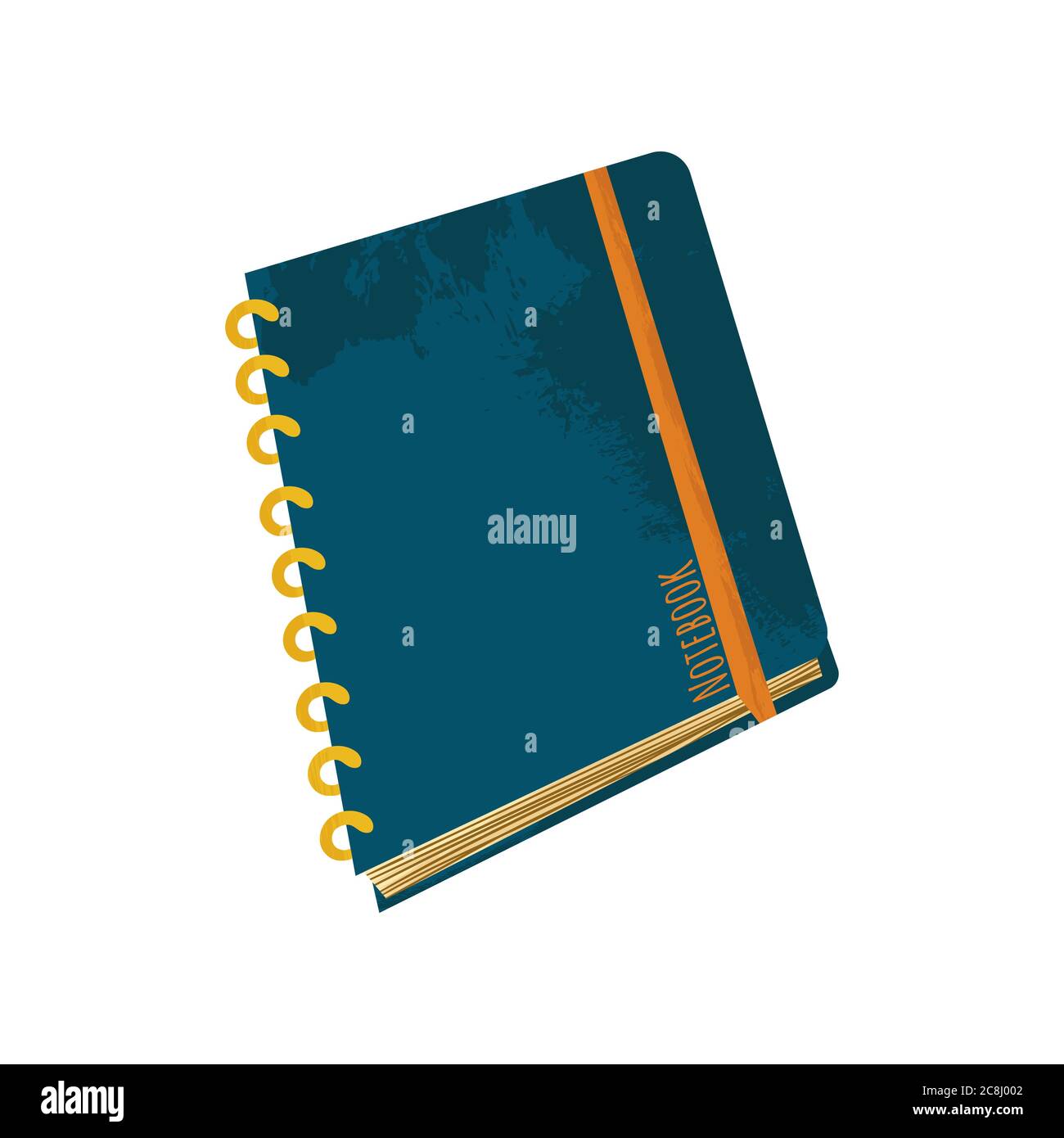 Notebook vector illustration in flat cartoons style with texture ...