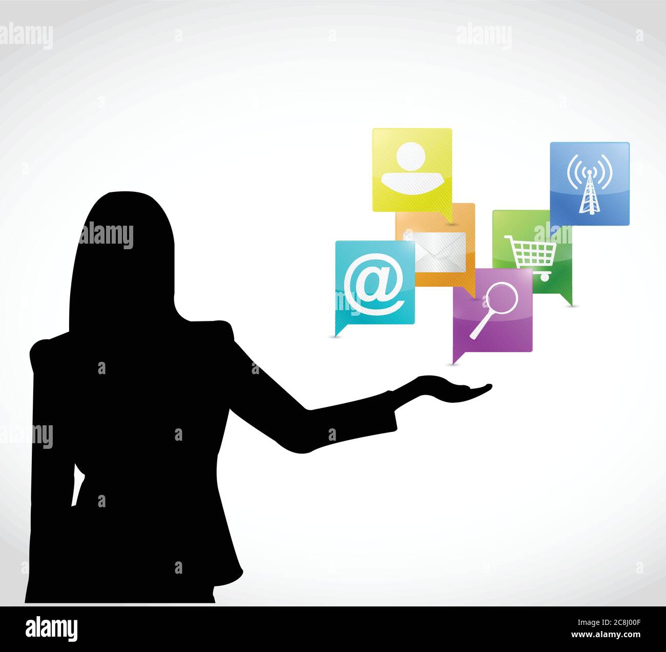 App presentation concept illustration design over a white background ...