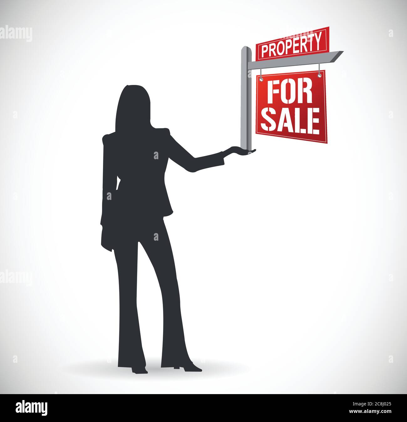 Real estate agent and sign. illustration design over a white background ...