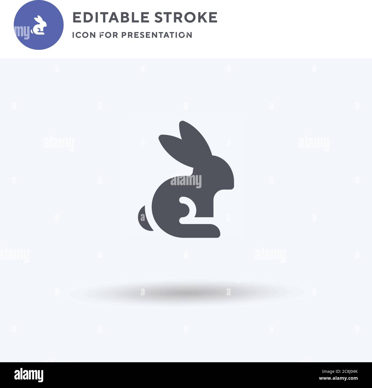 Rabbit icon vector, filled flat sign, solid pictogram isolated on white ...